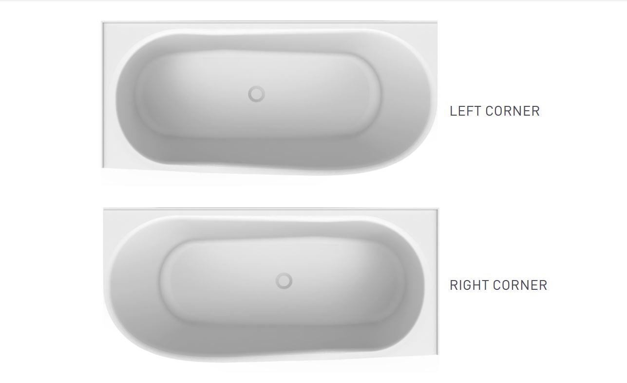 Decina | Natalia Corner 1500mm Freestanding Back to Corner Bathtub ...