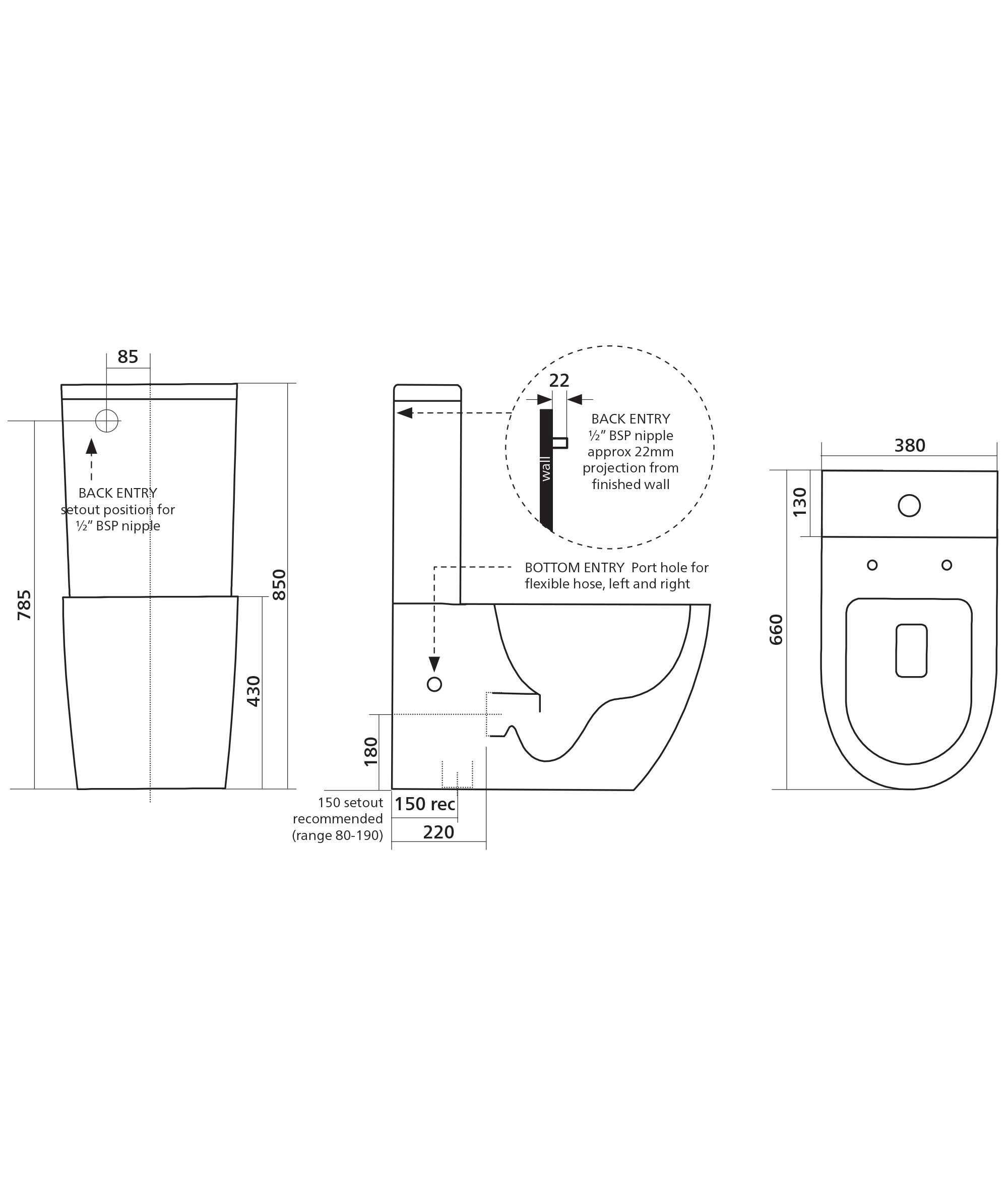 Seima | Arko Wall Faced Toilet Suite - White Gloss - choice of seats ...