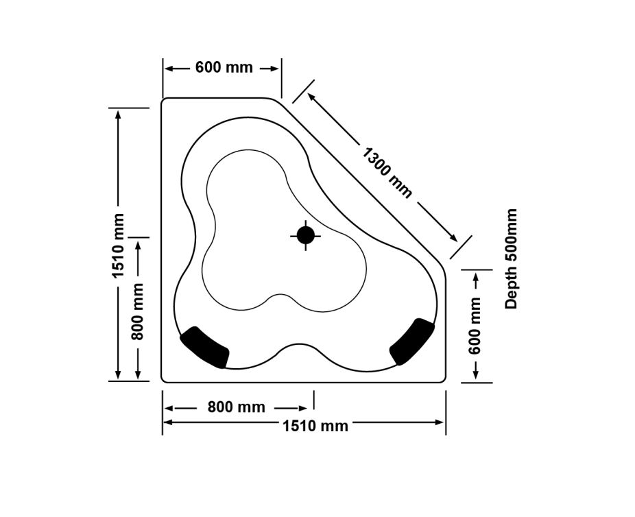 Broadway | Alcazar Corner Drop In Built In Spa Bath 1500 mm - Bathroom ...
