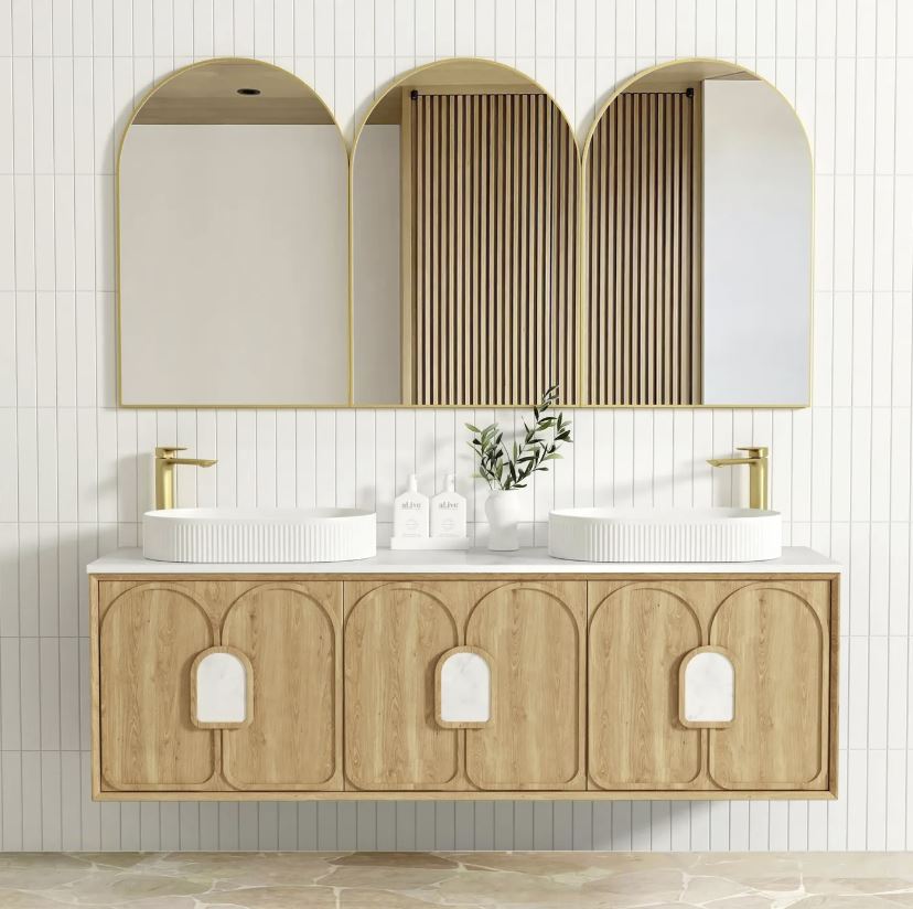 Otti Australia | Laguna Woodland Oak 1800mm Wall Hung Vanity - Bathroom ...