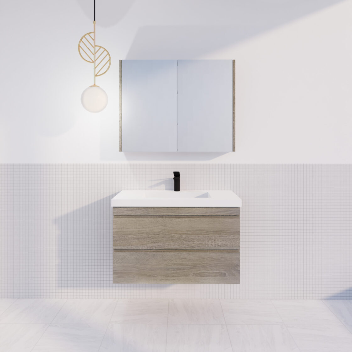 Forest | 900mm Dark Oak Woodgrain Wall Hung Vanity - Bathroom Upgrade