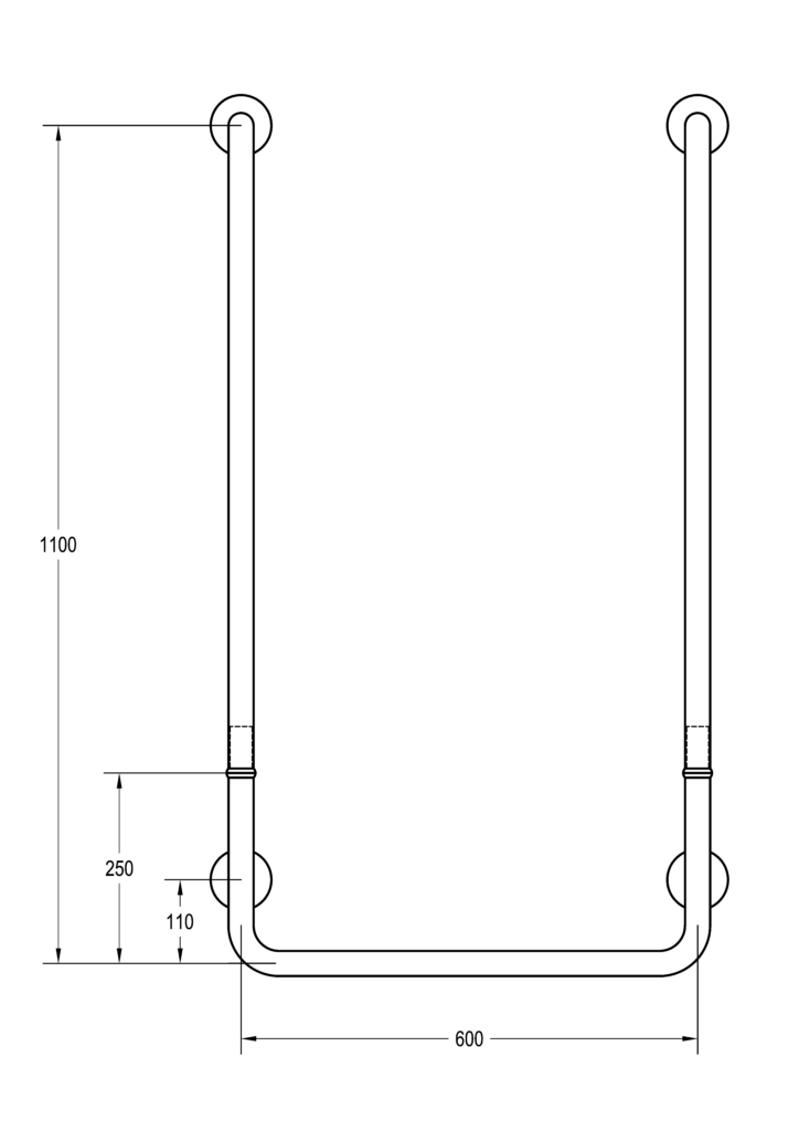Care | Grab Rail Modular U-Shaped Grab Rail Stainless Steel - Bathroom ...