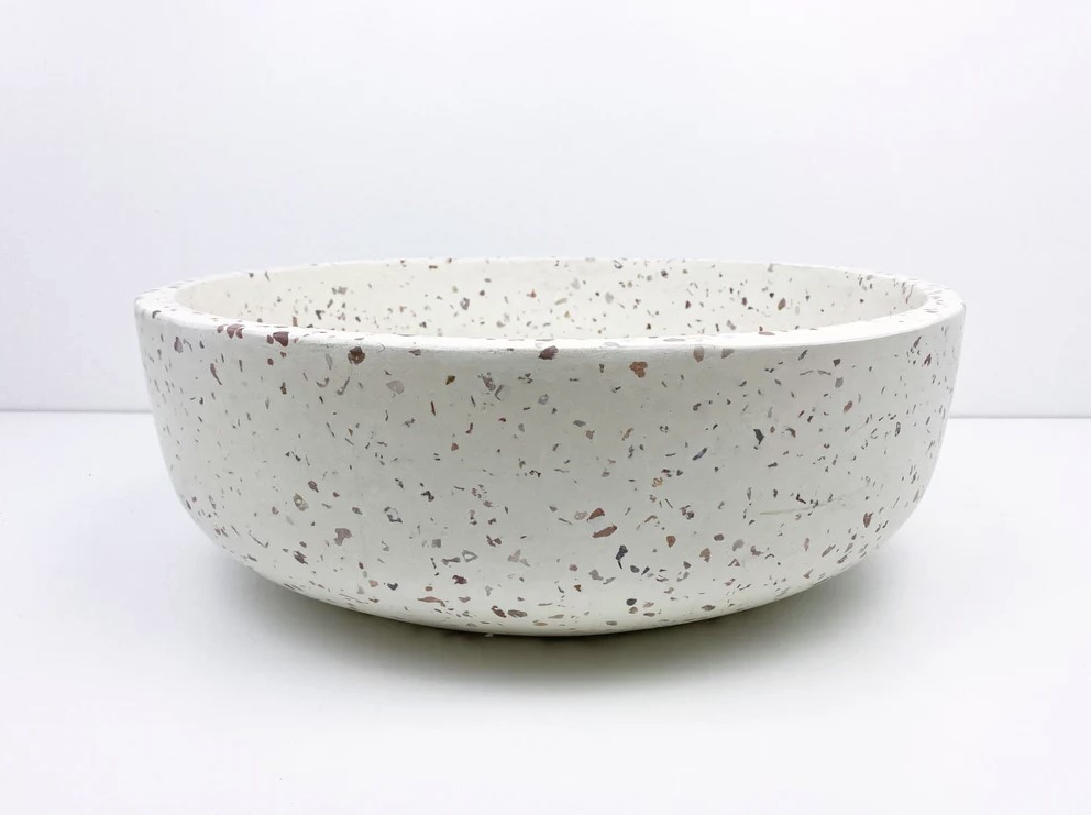 Elios | Concrete Pink Aggregate Terrazzo Round 350mm Basin - Bathroom ...