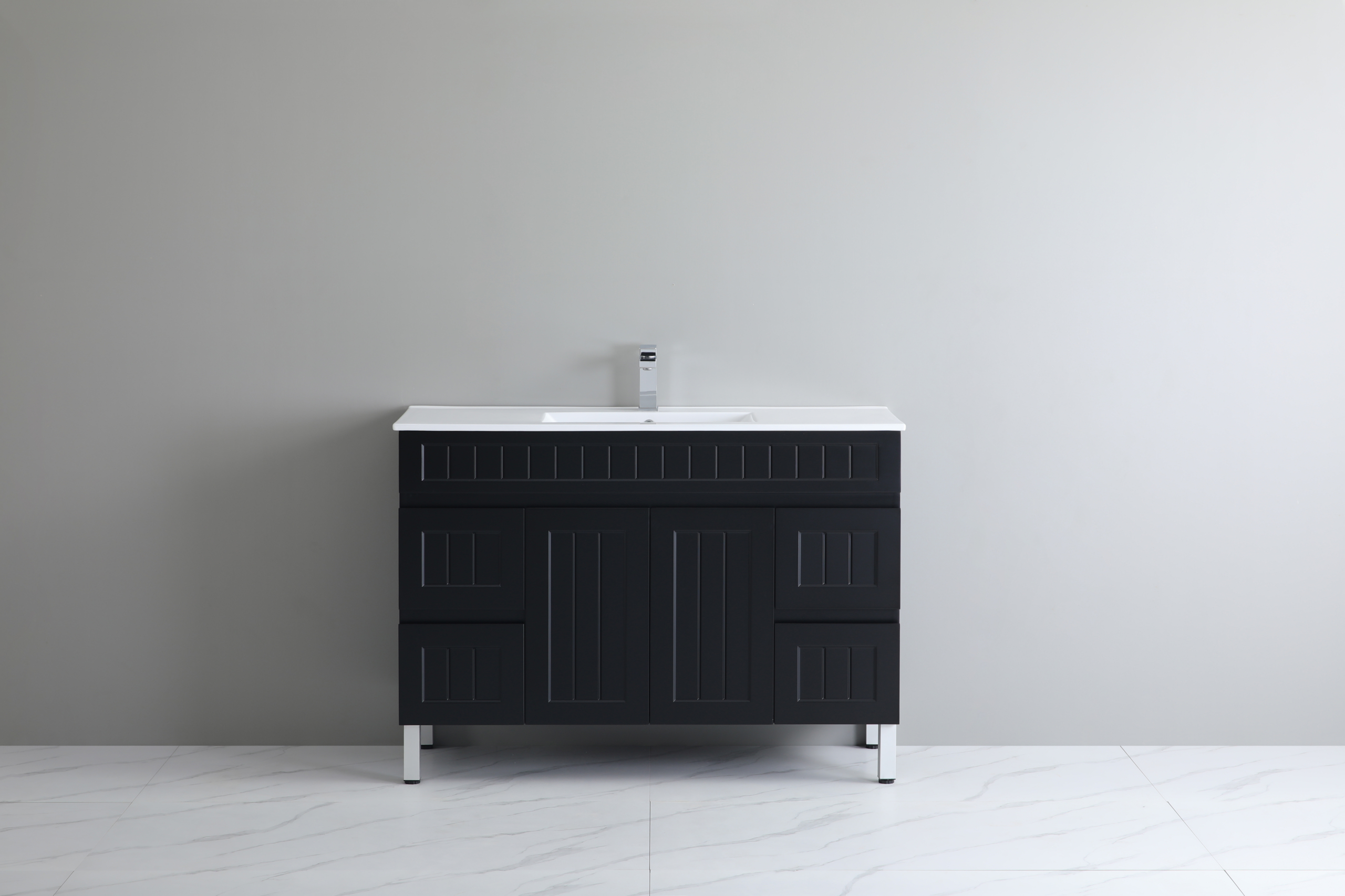 Acacia | 1500mm Matte Black Free Standing PVC Vanity - Bathroom Upgrade