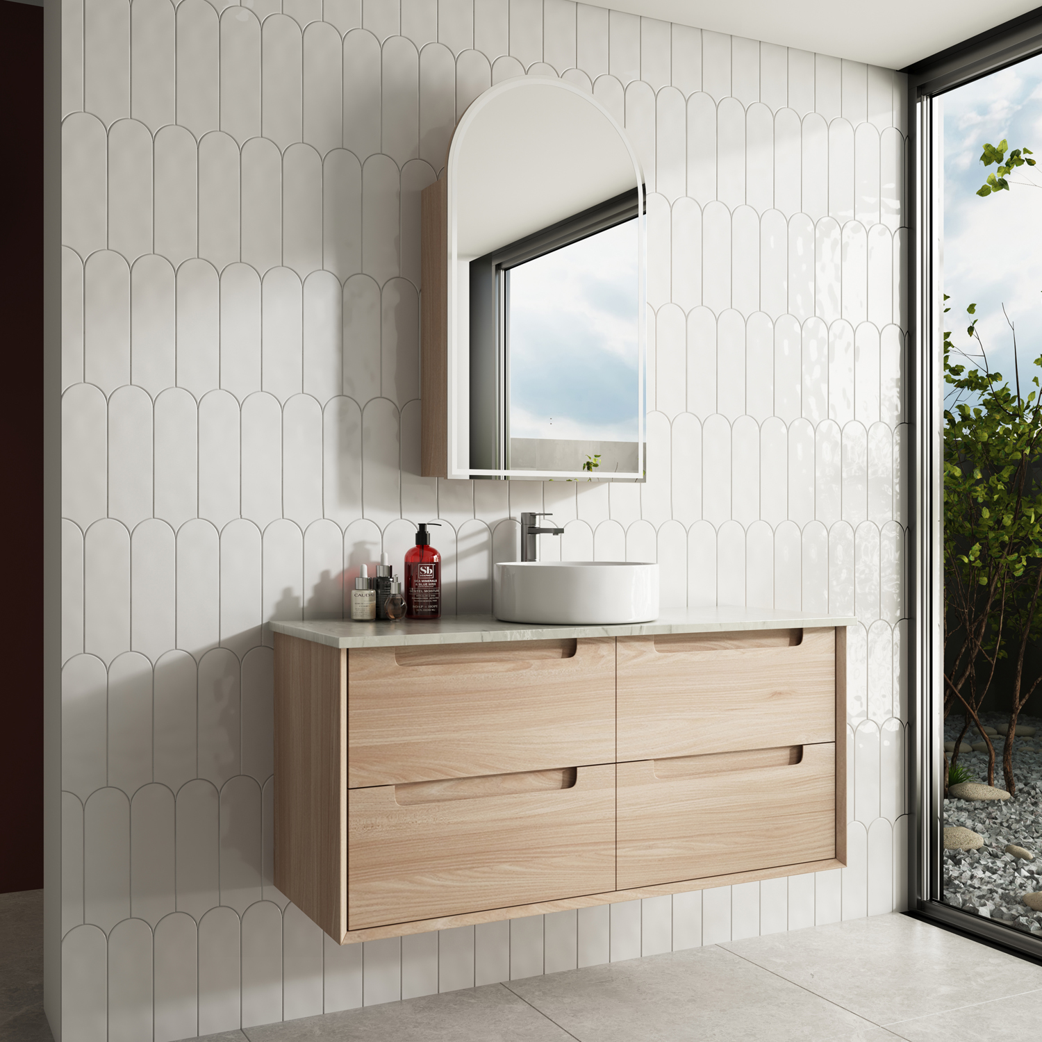 Aulic | Ainsley 1200mm Natural Timber Grains Wall Hung Vanity ...