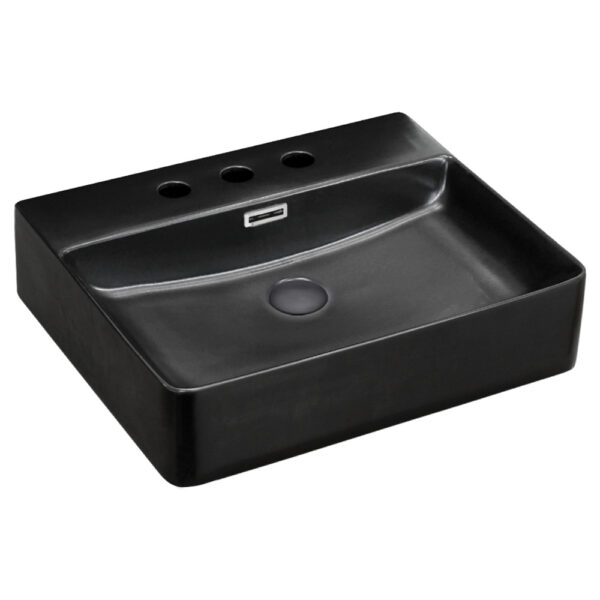 Fienza | Petra Matte Black Above Counter Basin With 3 Tap Holes ...